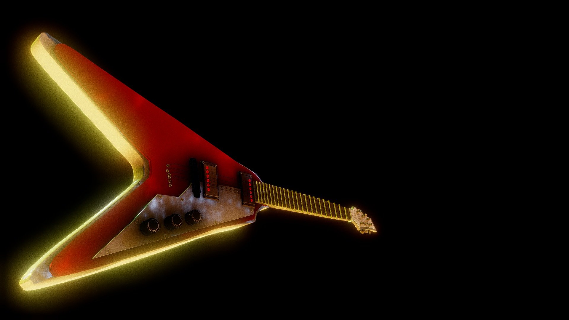 V shaped Guitar - Download Free 3D model by WillBourke ...