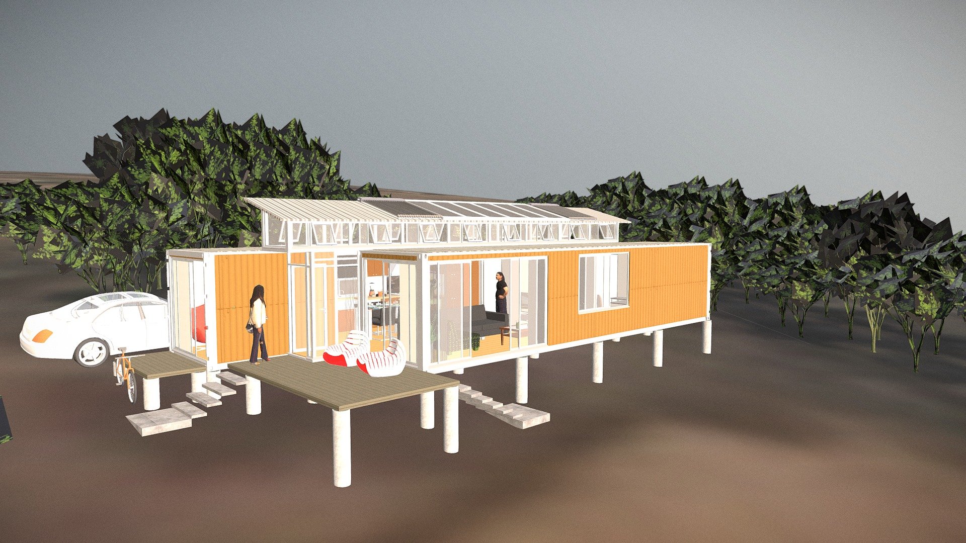 Concept Container Home - 3D model by fusionBIM [4ddebff] - Sketchfab