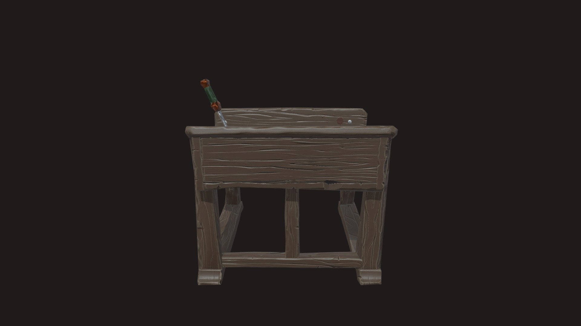 Stylized apocalyptic School Desk - 3D model by i.sabri [4de9d17 ...