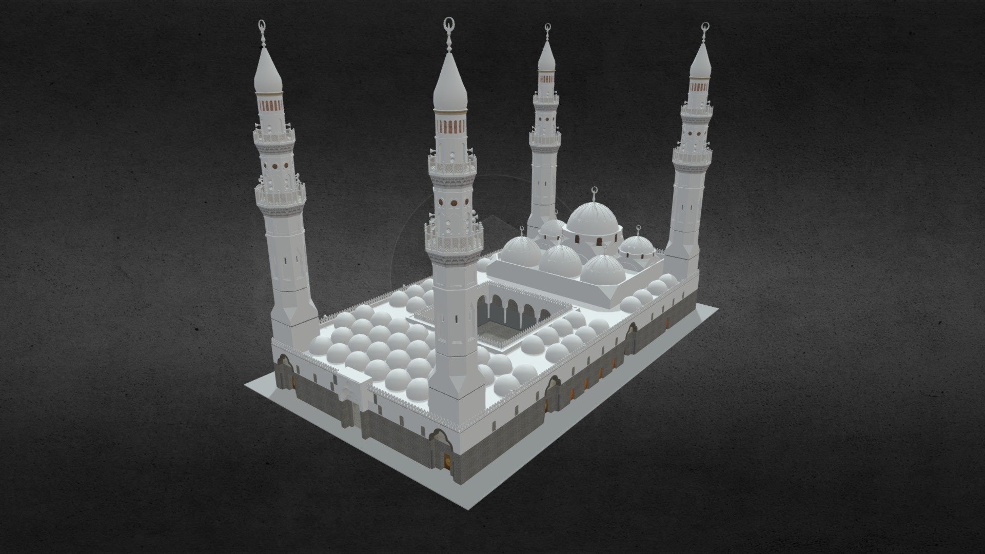 Quba Mosque Saudi Arabia 3D Model - 3D model by nuralam018 [4deea1e ...