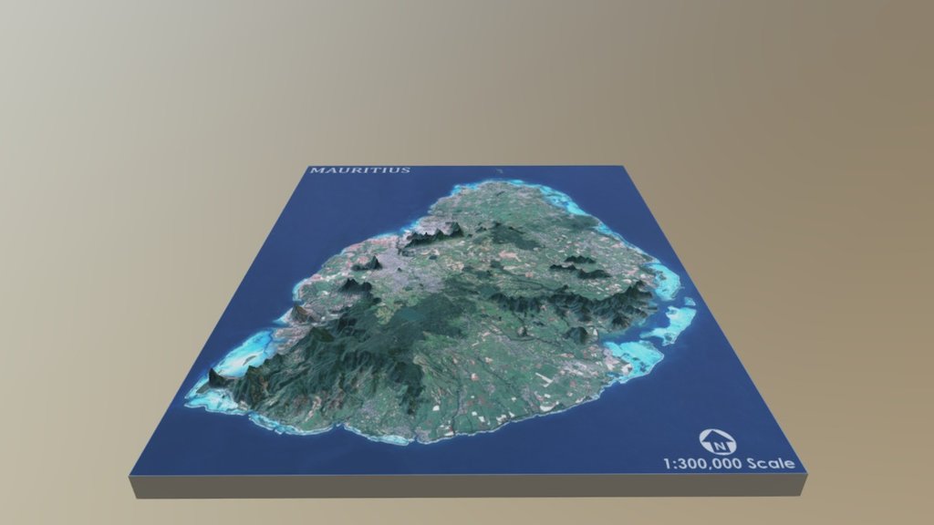 Mauritius Map 1:300,000 Scale - 3D model by smartmAPPS [4df2517 ...