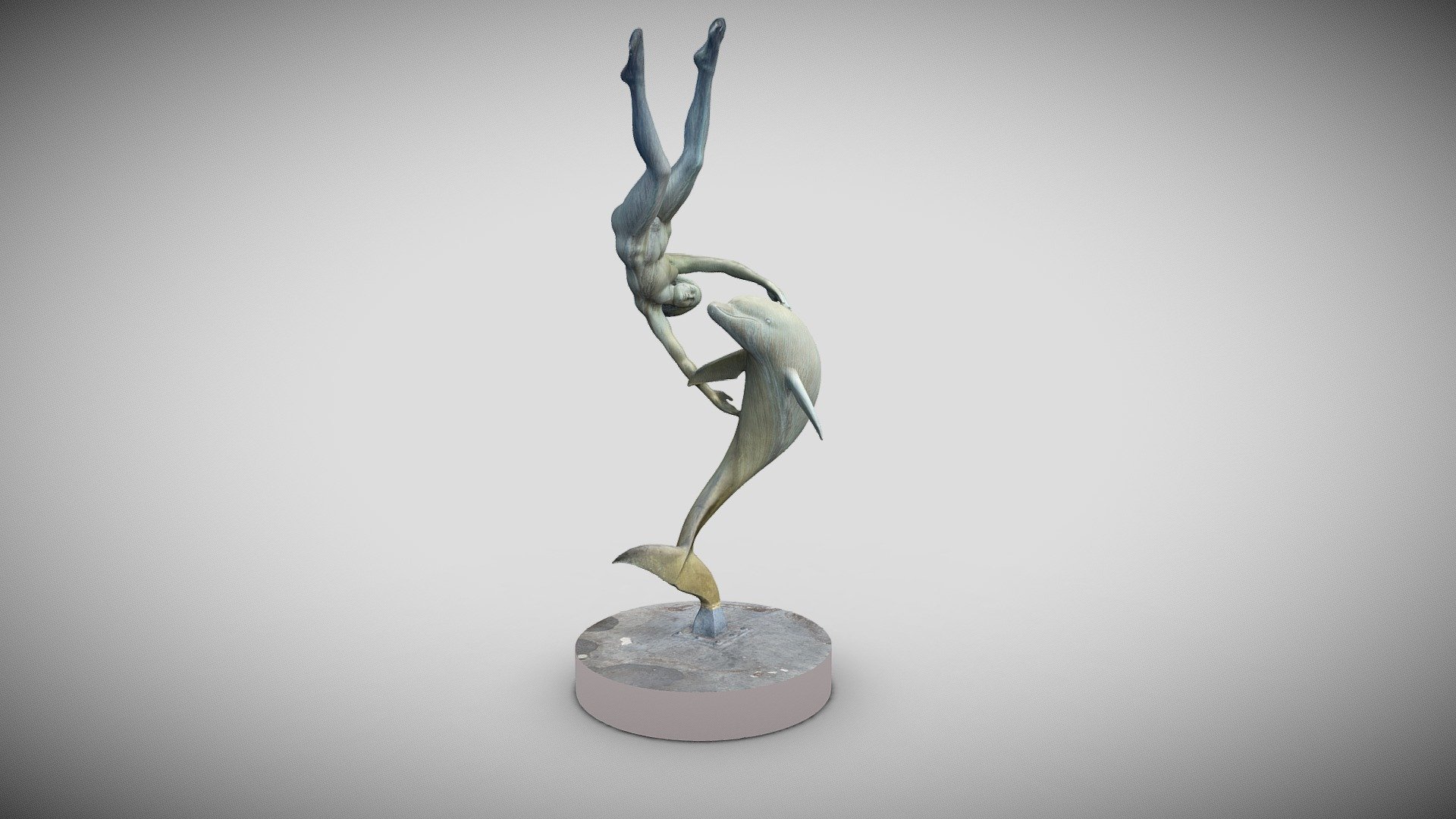 Girl and the Dolphin Sculpture in London - Buy Royalty Free 3D model by ...