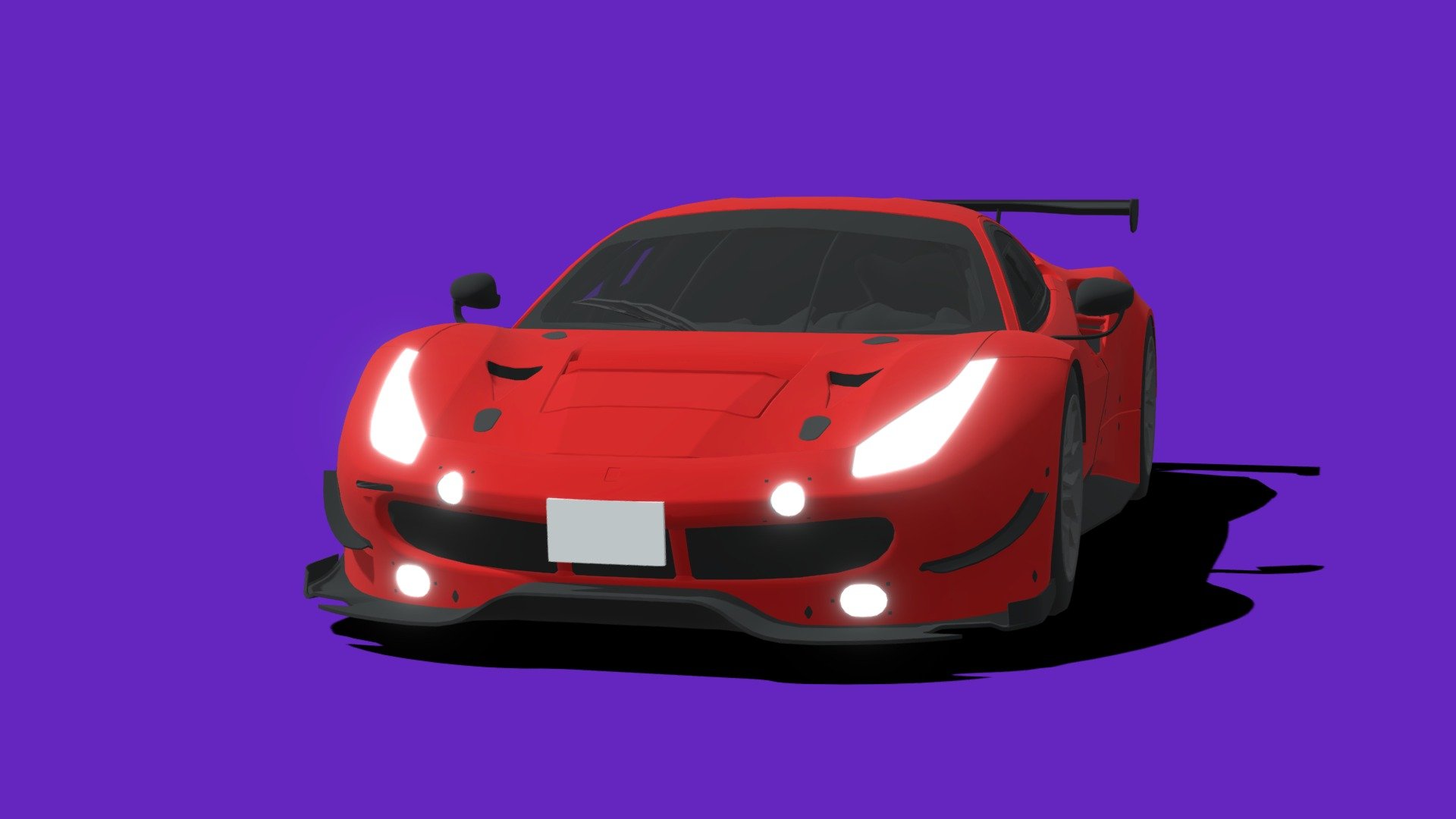 TOON Track : Ferrari 488 GTE - 3D model by LePoint_BAT (@LePointBAT ...