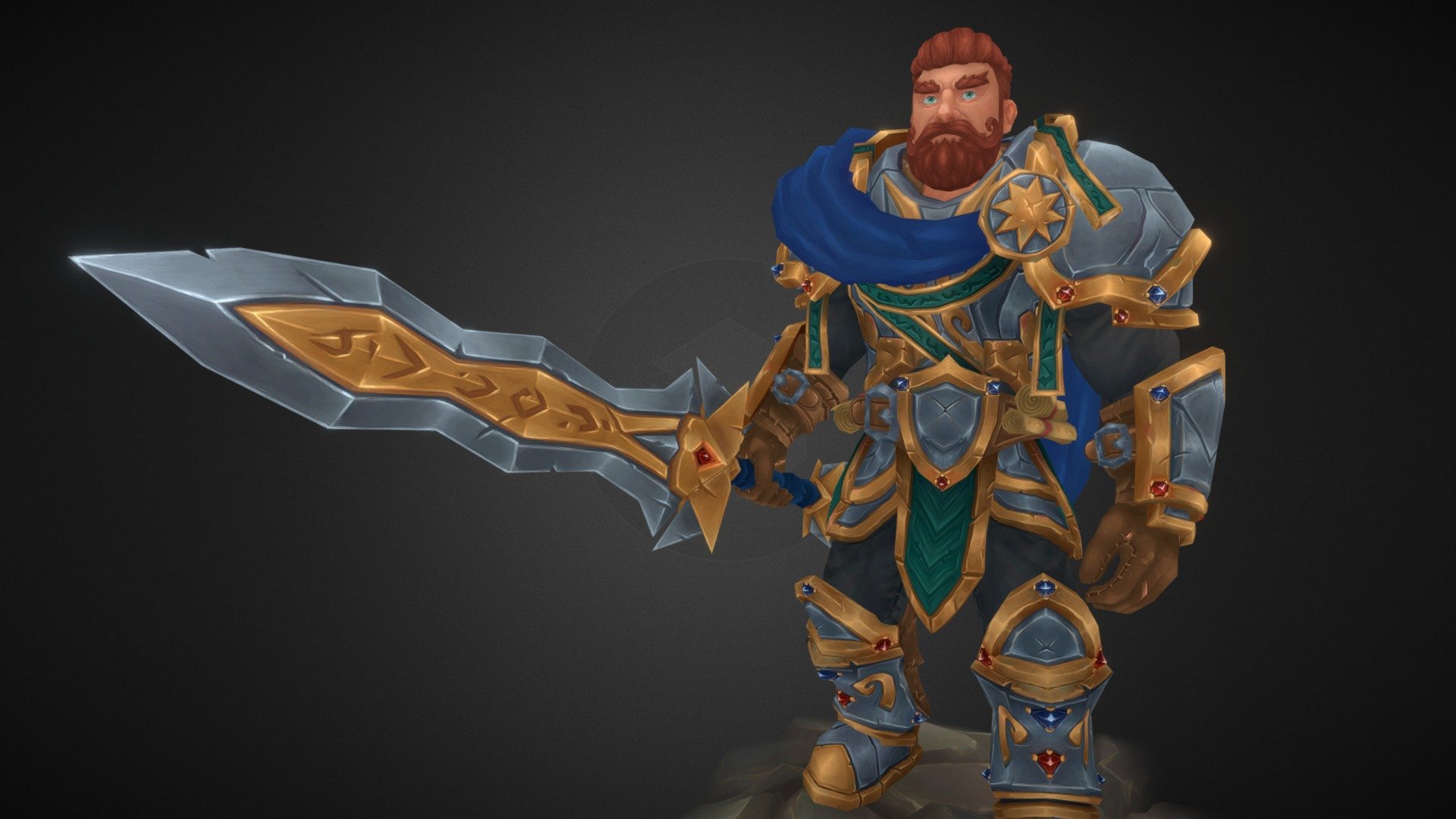 Darien the Paladin, MOBA Character - Download Free 3D model by James ...