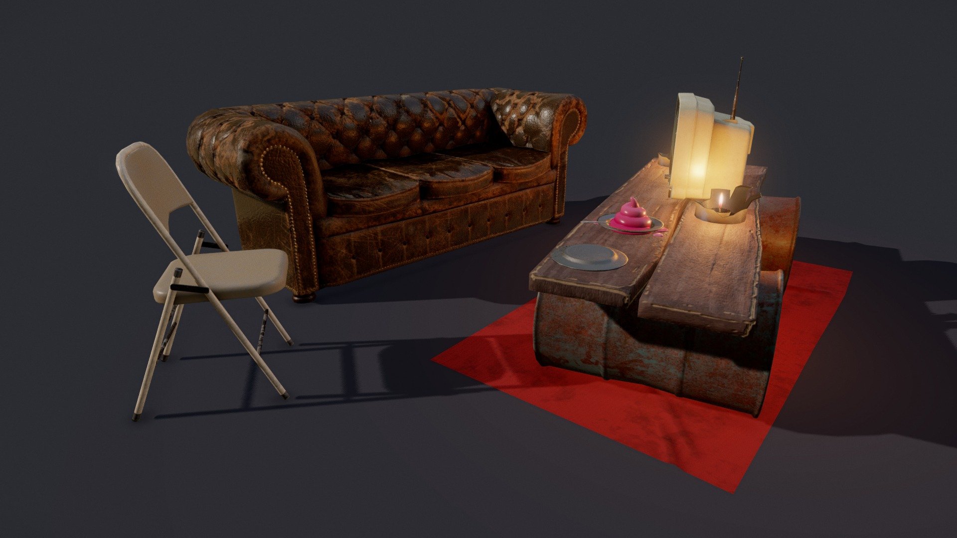 Living Room Scenery - Game Asset - 3D model by gestoryscht [4e103bb ...