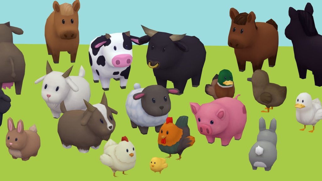 Toon Farm Animals - 3D model by fiassets [4e14530] - Sketchfab