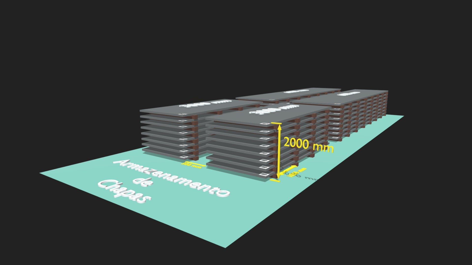 Armazenamento de chapas - 3D model by ISOESTE METÁLICA ...