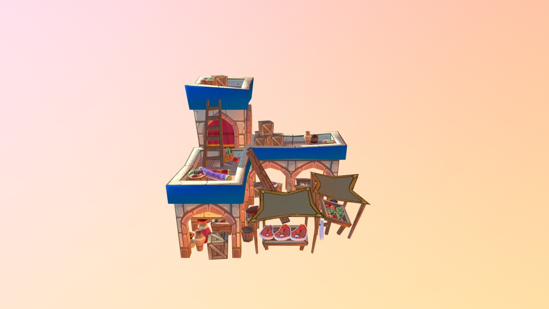 Market - 3D model by mataxetos [4e2c966] - Sketchfab