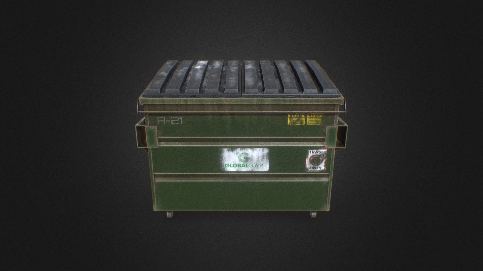 Garbage Container - Low Poly - 3D model by Lyb4ik [4e35ab5] - Sketchfab