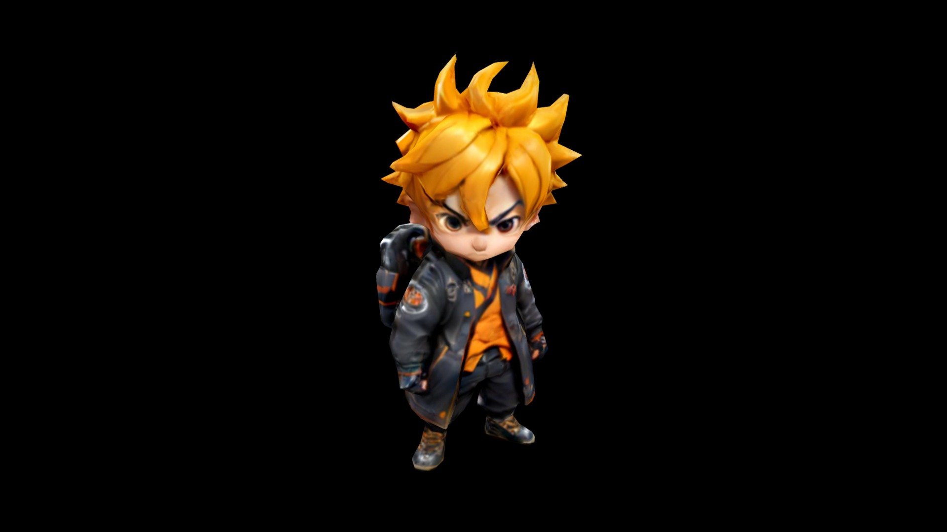 Action-figure style character with yellow hair, - Download Free 3D ...