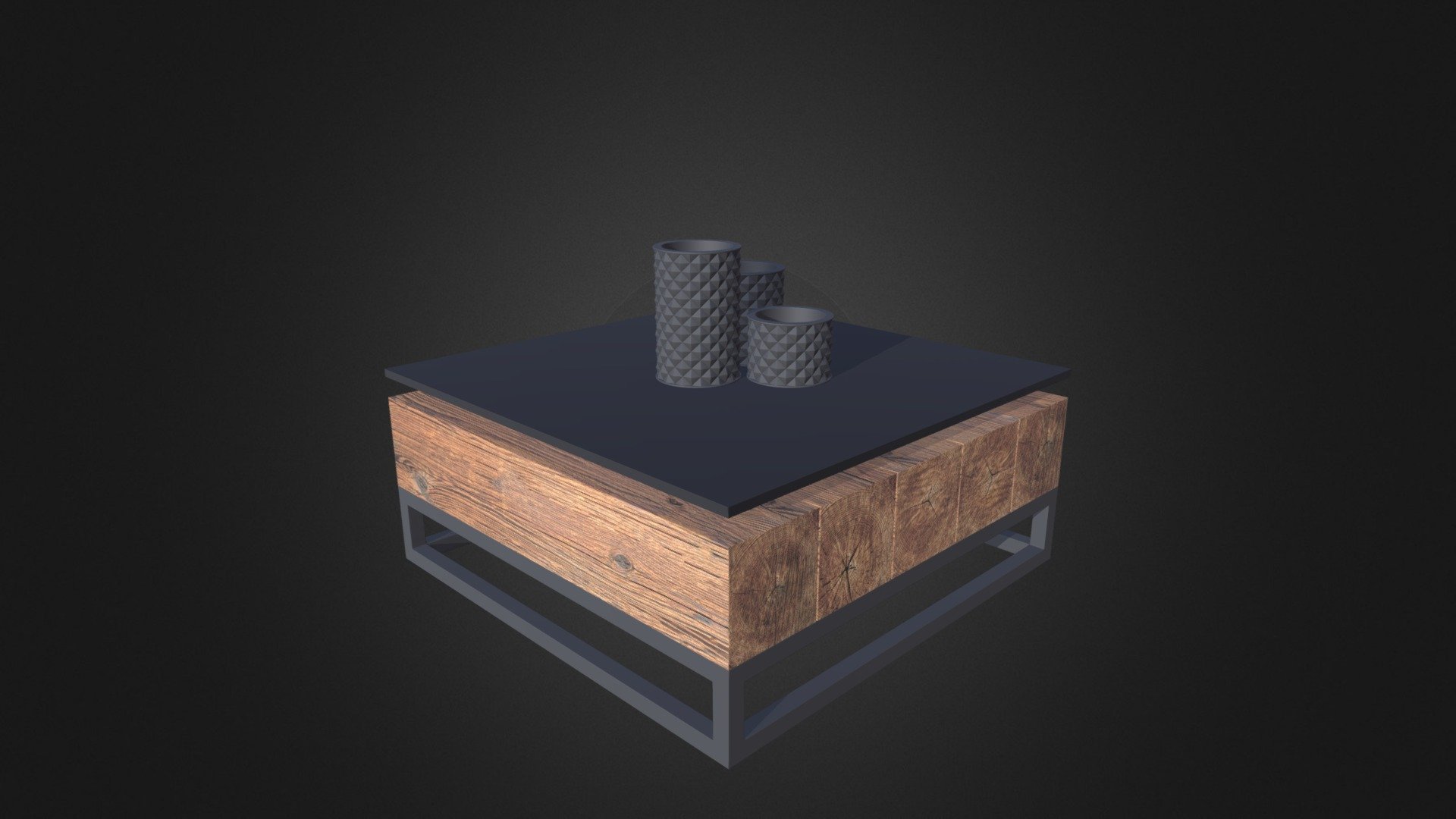 Wood and Glass Coffee Table D Model - Buy Royalty Free 3D model by ...
