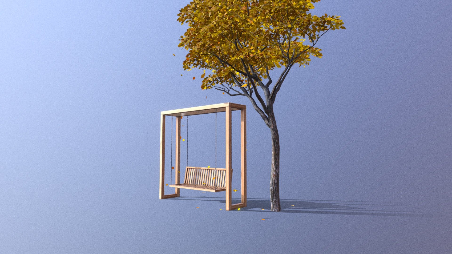 Park swing and autumn tree animated - Buy Royalty Free 3D model by ...
