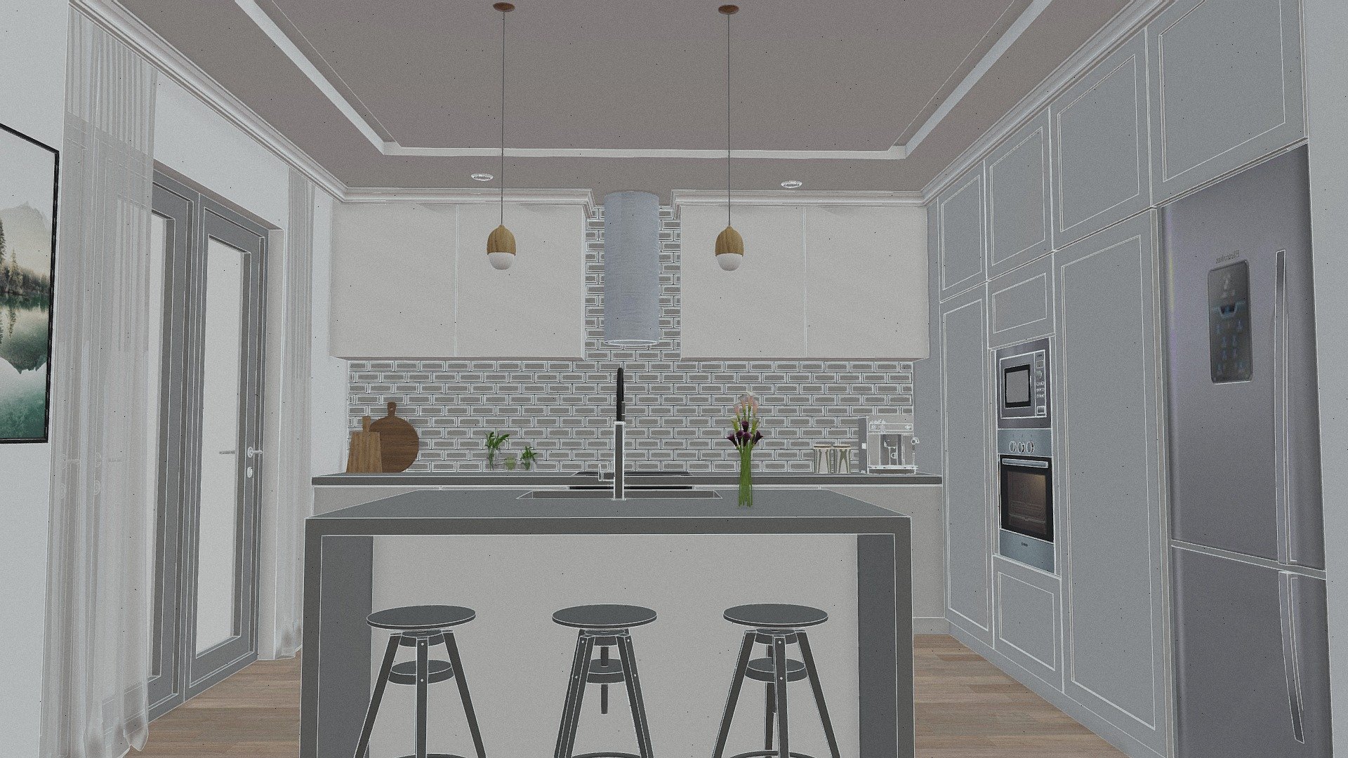 Modern kitchen model - Download Free 3D model by yeseniagil [4e47bee ...