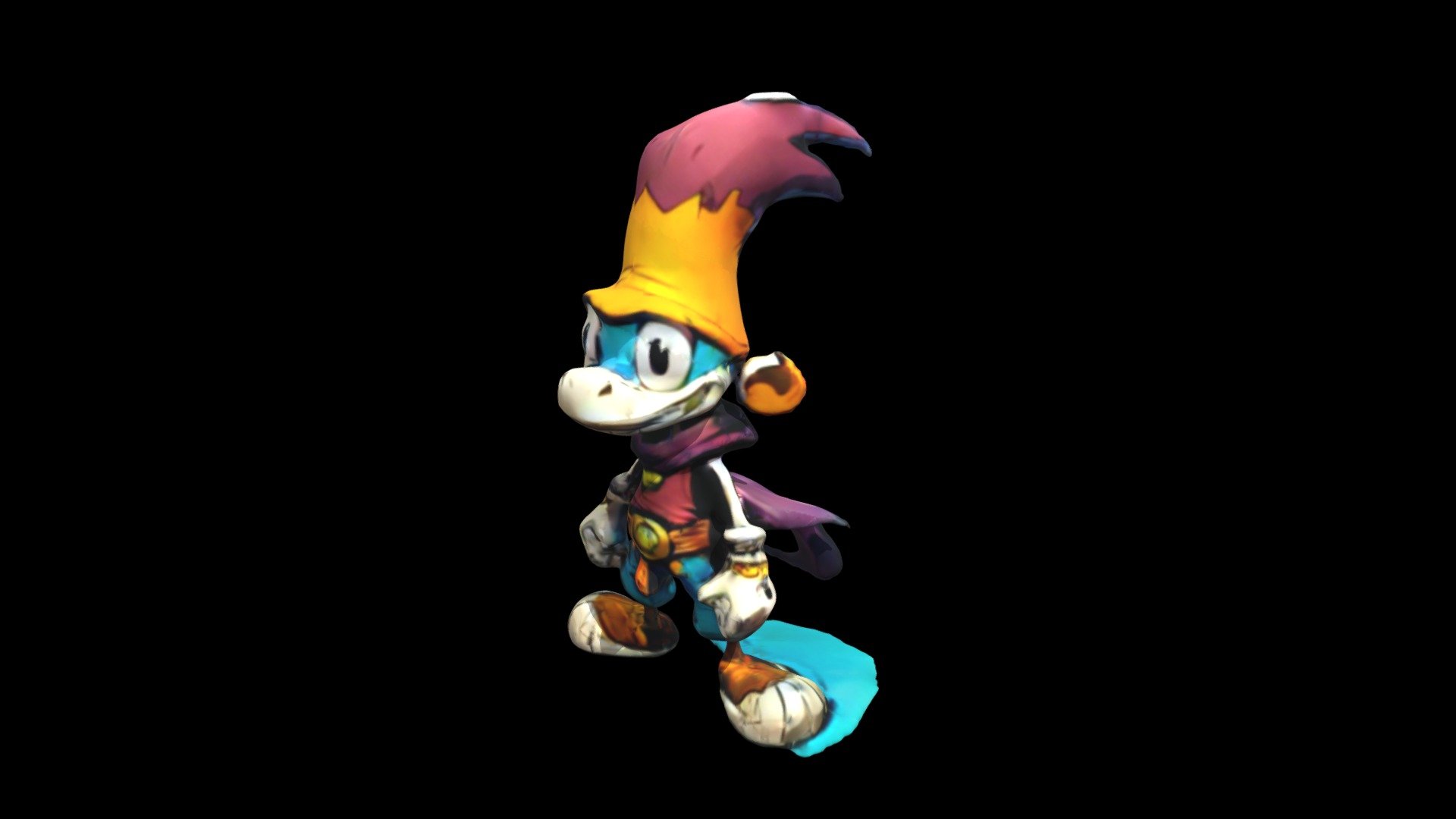 A cartoon image of a quirky character with a pur - Download Free 3D ...