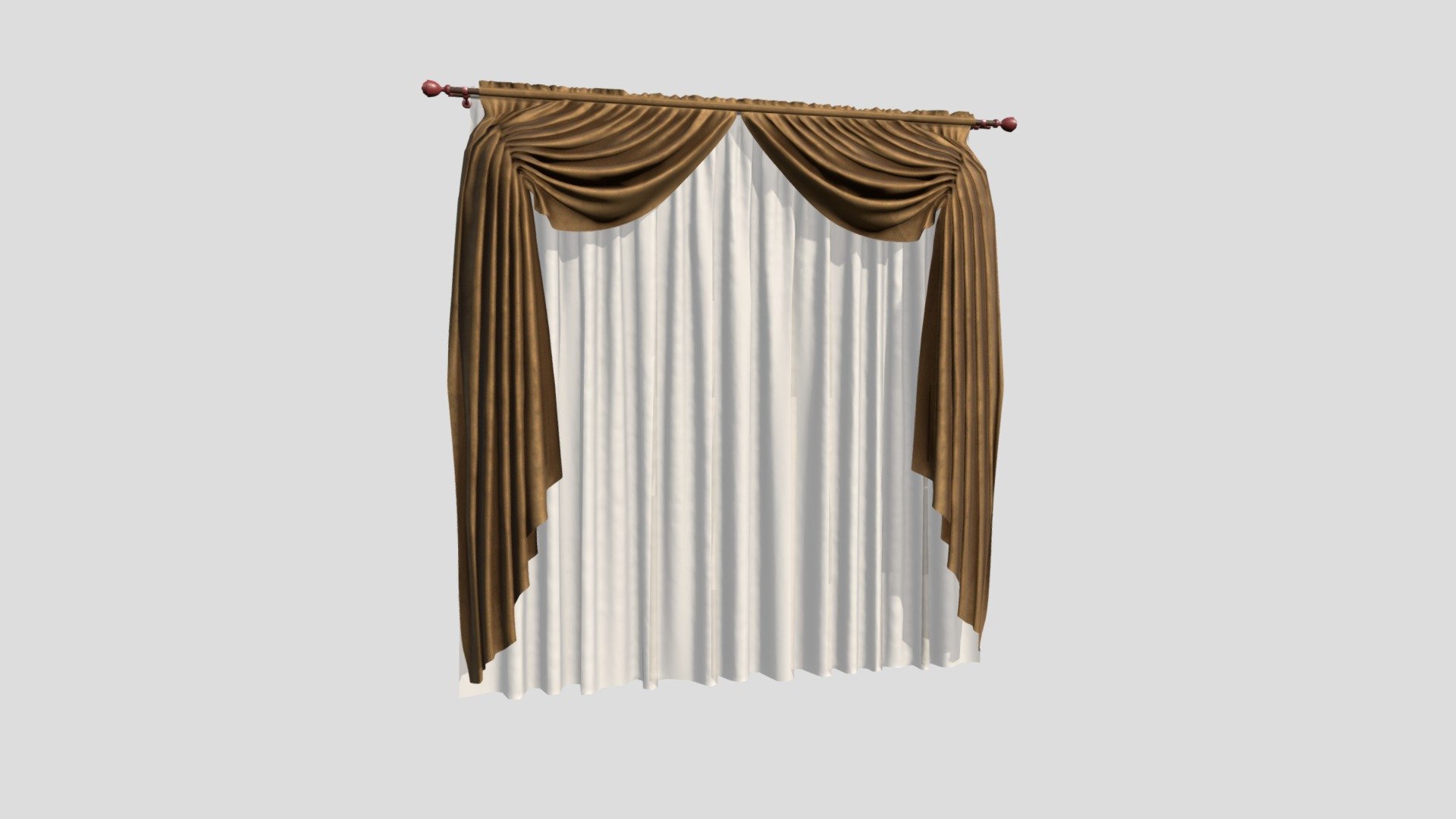 №805 Curtain 3D low poly model for VR-projects - 3D model by serj_e ...