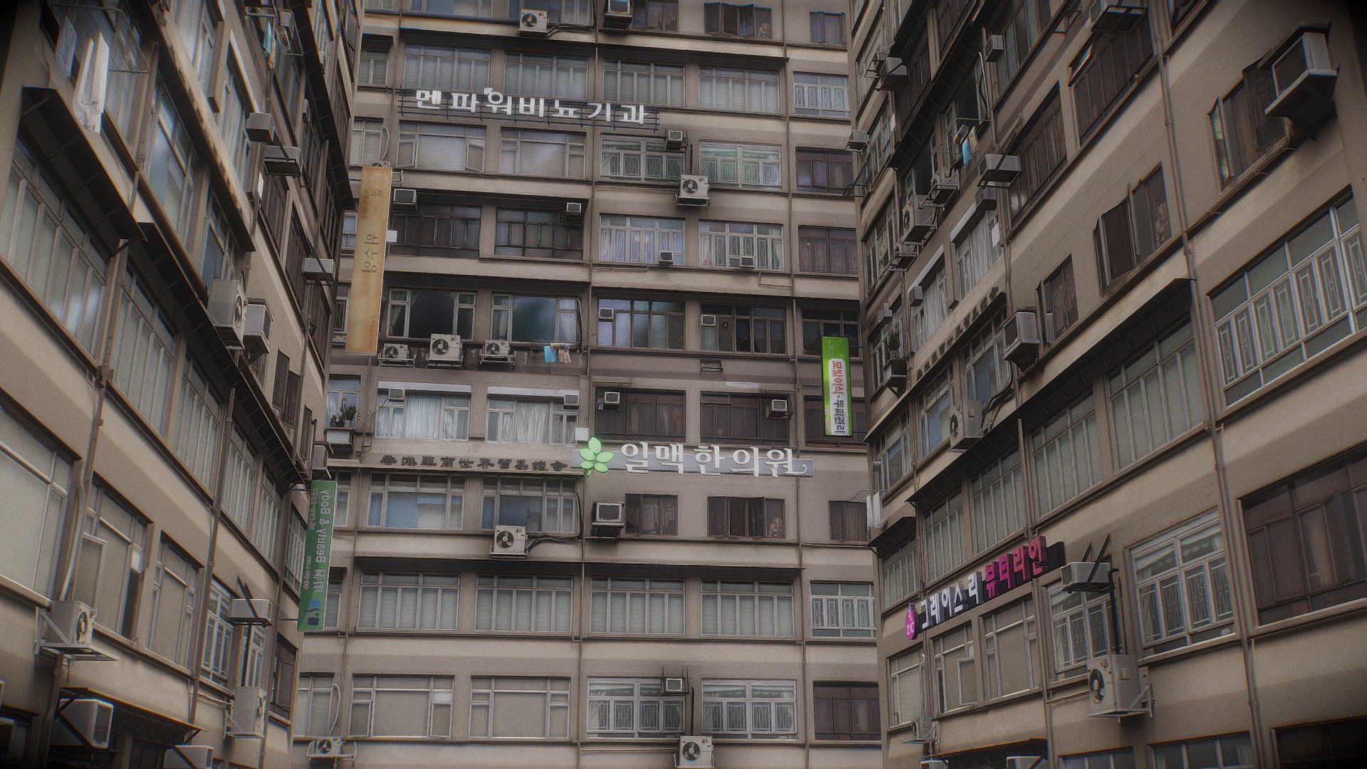 Asian Tower Block Buildings Alley - Buy Royalty Free 3D model by ...