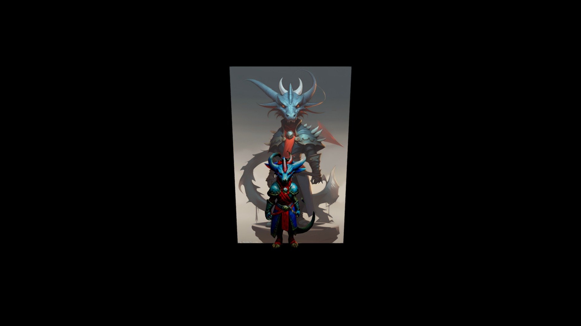 "Blue Dragon Knight" A blue dragon with horns - Download Free 3D model ...