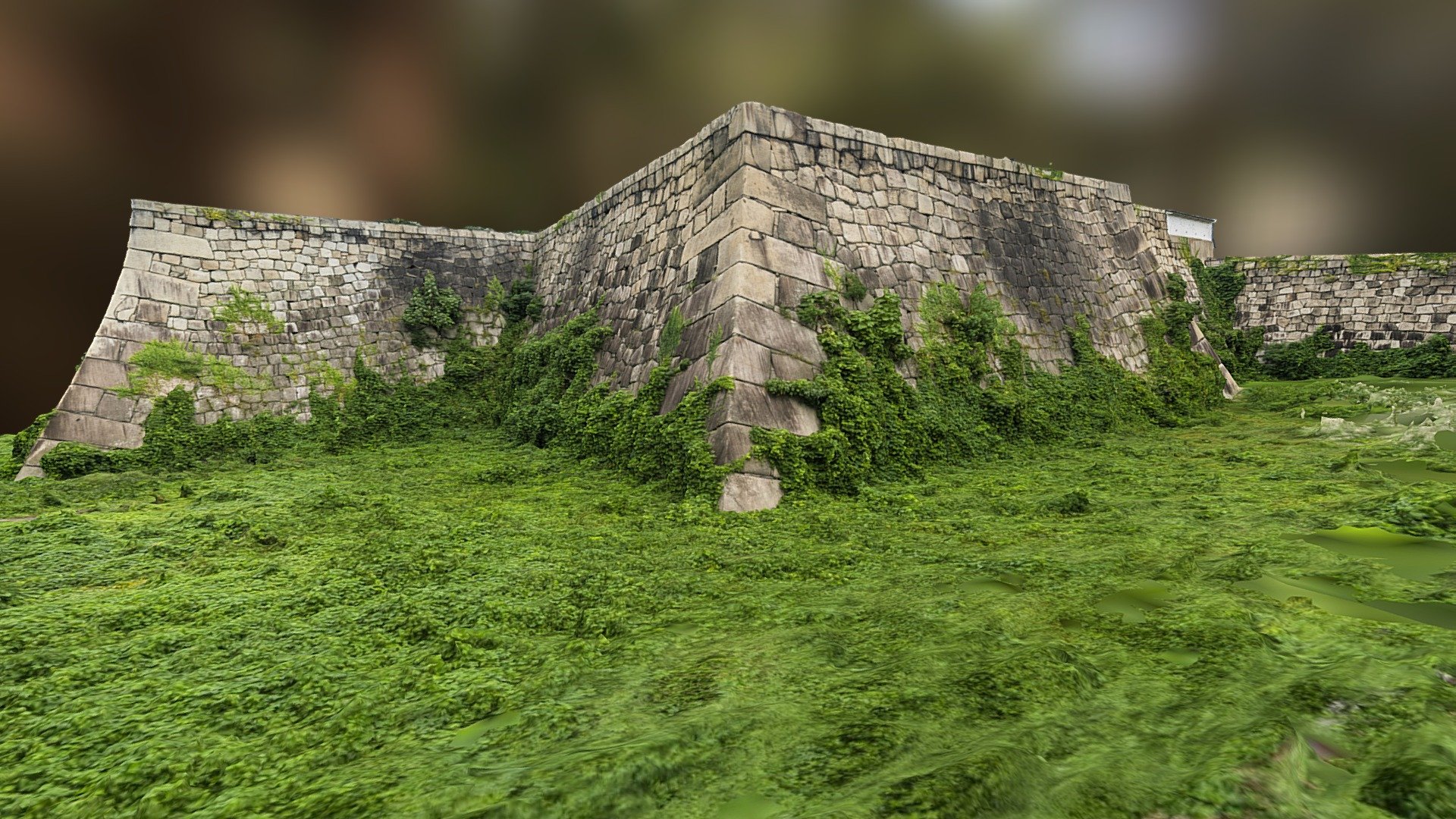 Japanese castle defensive wall with ivy scan - Buy Royalty Free 3D ...