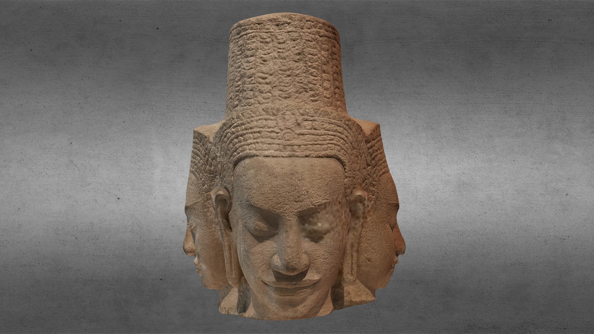 Head of a deity with four faces - 3D model by BIM GIS Concept ...