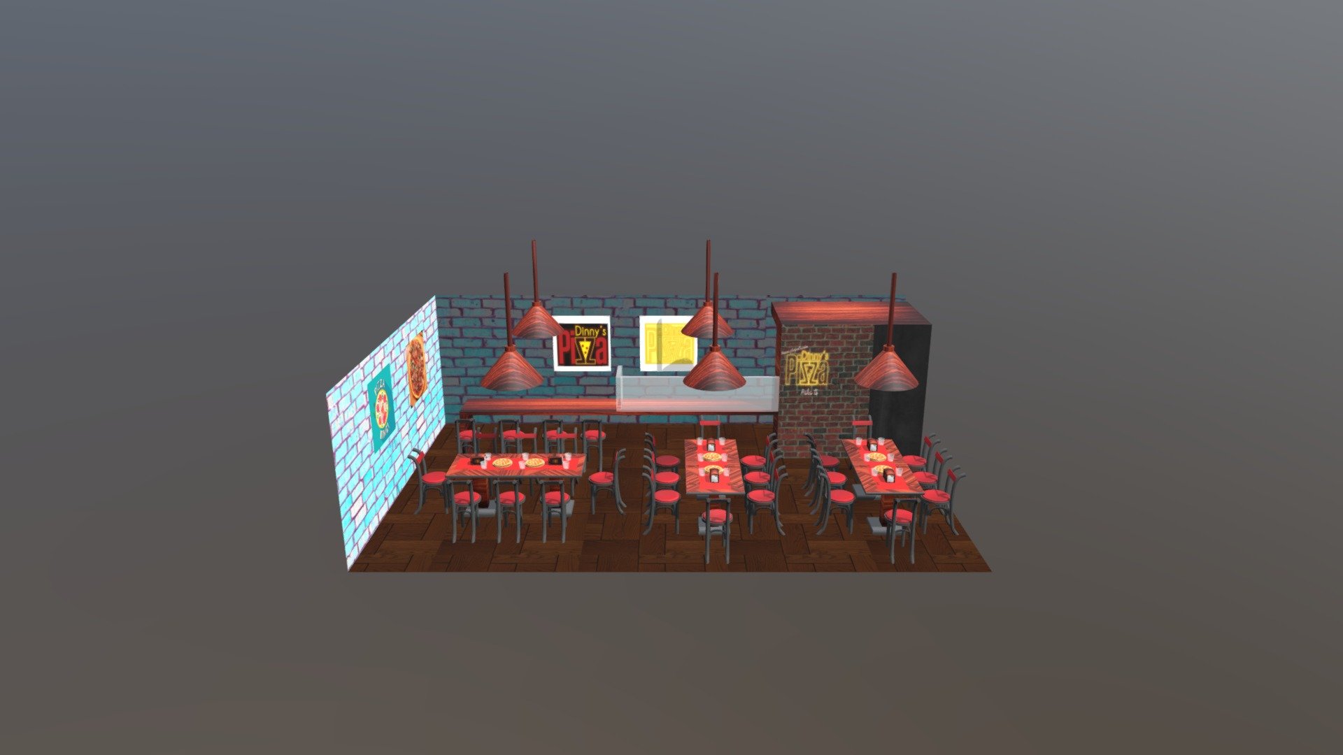Pizzeria - 3D model by AnemonaEspacial [4e5a794] - Sketchfab