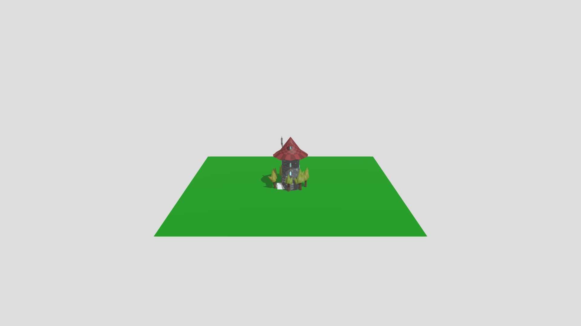 Simple Wizard Tower with Trees - 3D model by CupOfTea (@theohoward0608 ...