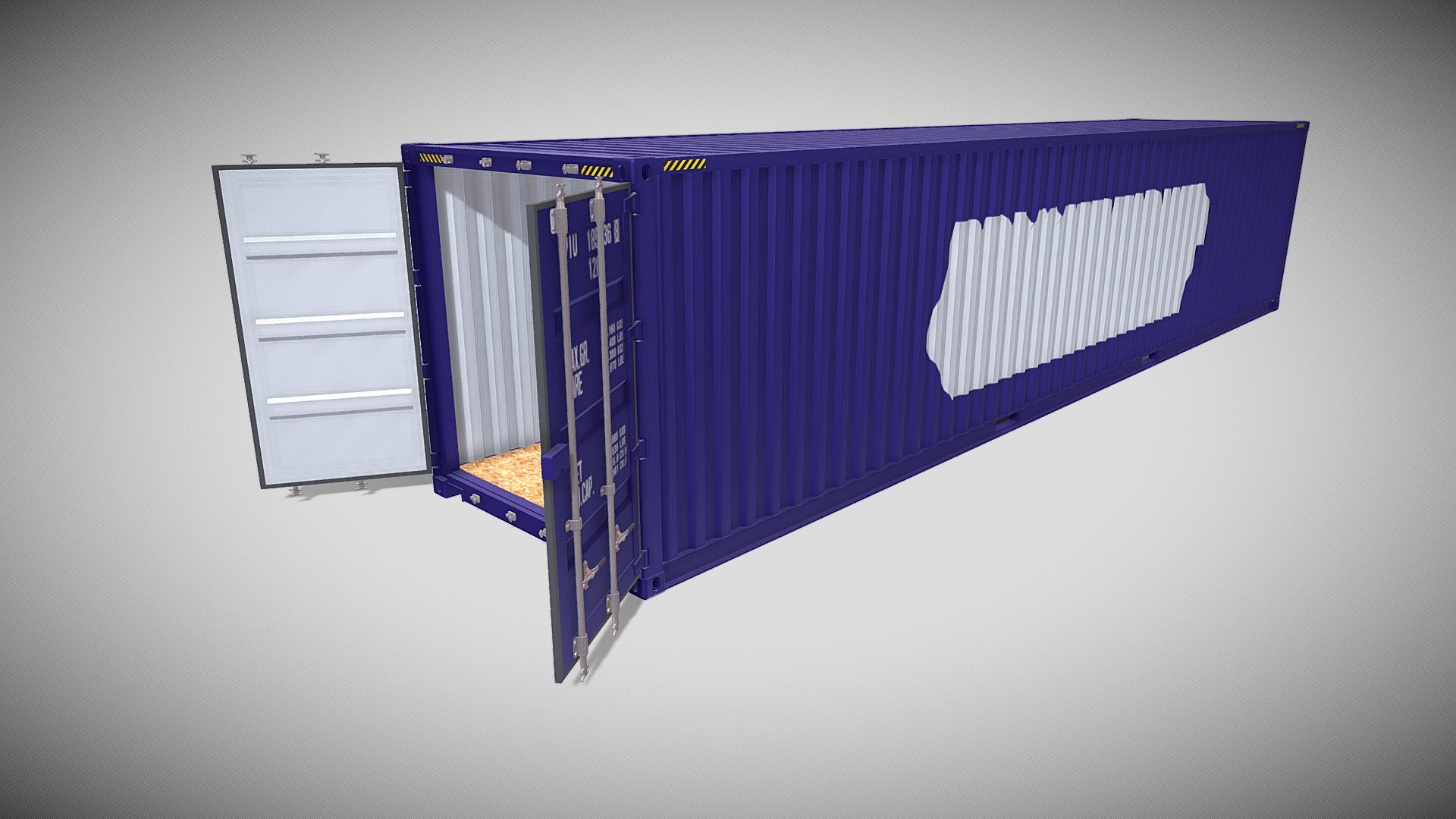 40ft Shipping Container Mainfreight - Buy Royalty Free 3D model by ...