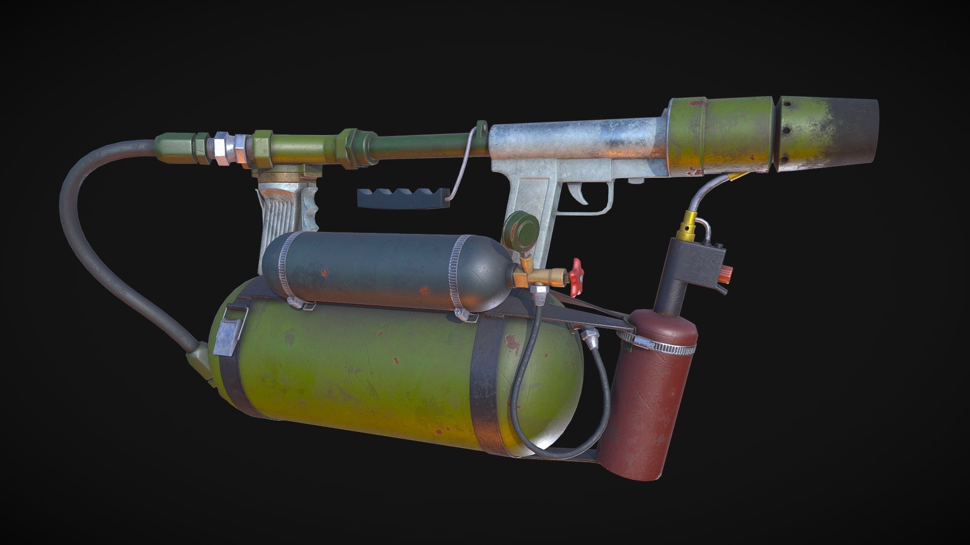 Work in progress. Flamethrower "Benzilla" - 3D model by iMoonfriend (@aidos200191) [4e64a8b ...