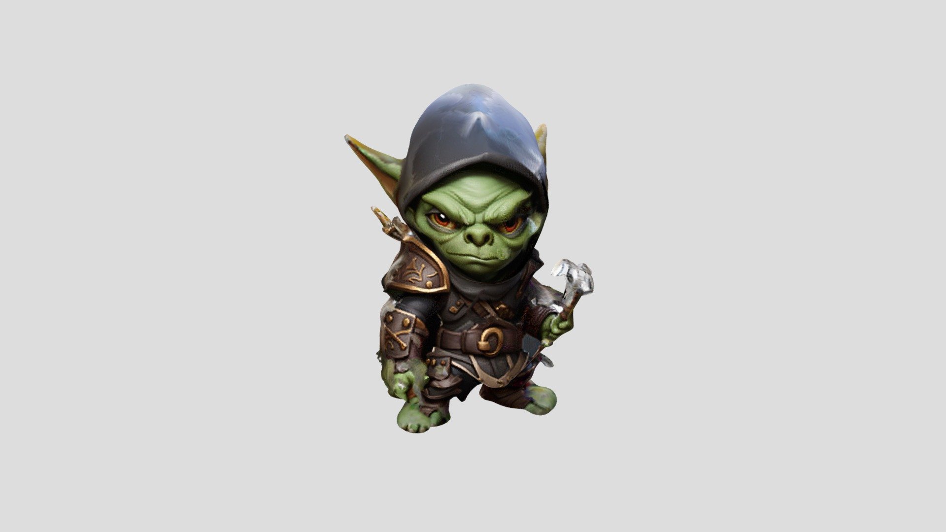 Chibi Goblin with Axe A small, green goblin w - Download Free 3D model ...