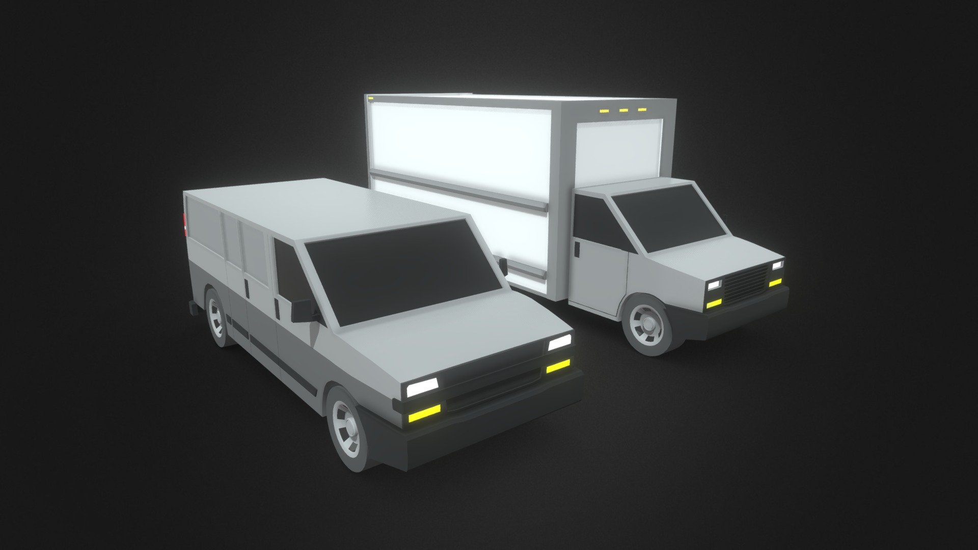 Van and Truck - Low Poly - 3D model by ARKBlender (@ARKS-3D-Studio ...