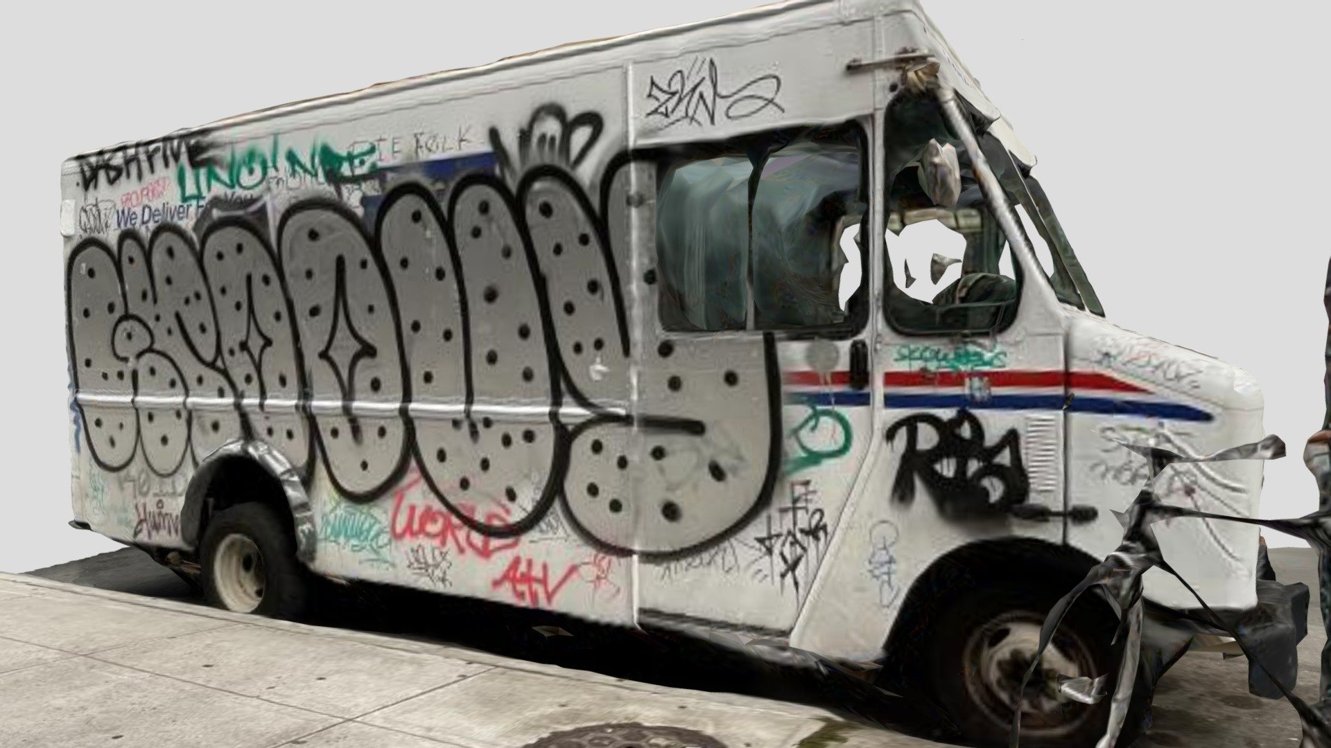 #graffiti Mail Truck Graffiti - Download Free 3D model by Graffiti ...