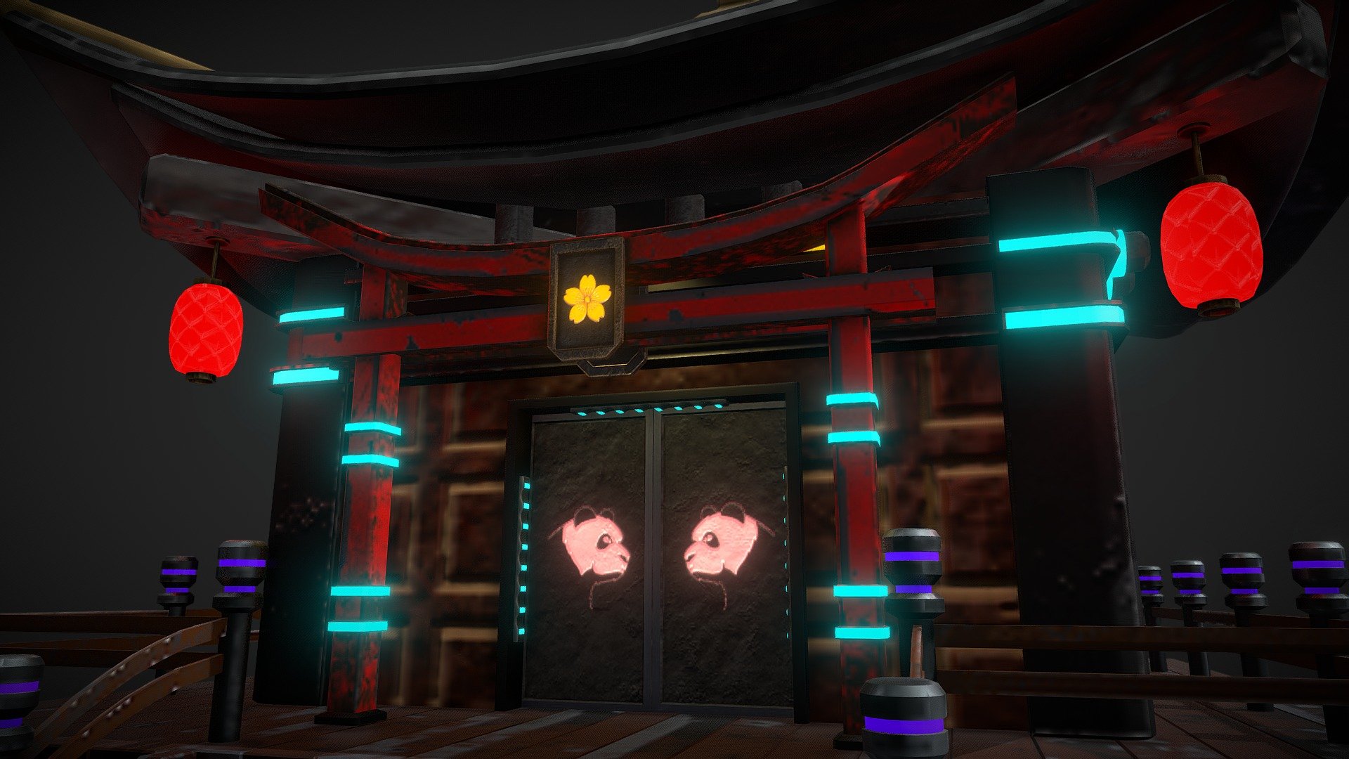 Cyberpunk Panda Samurai Hut - 3D model by krishkuckian [4e8b9e9 ...