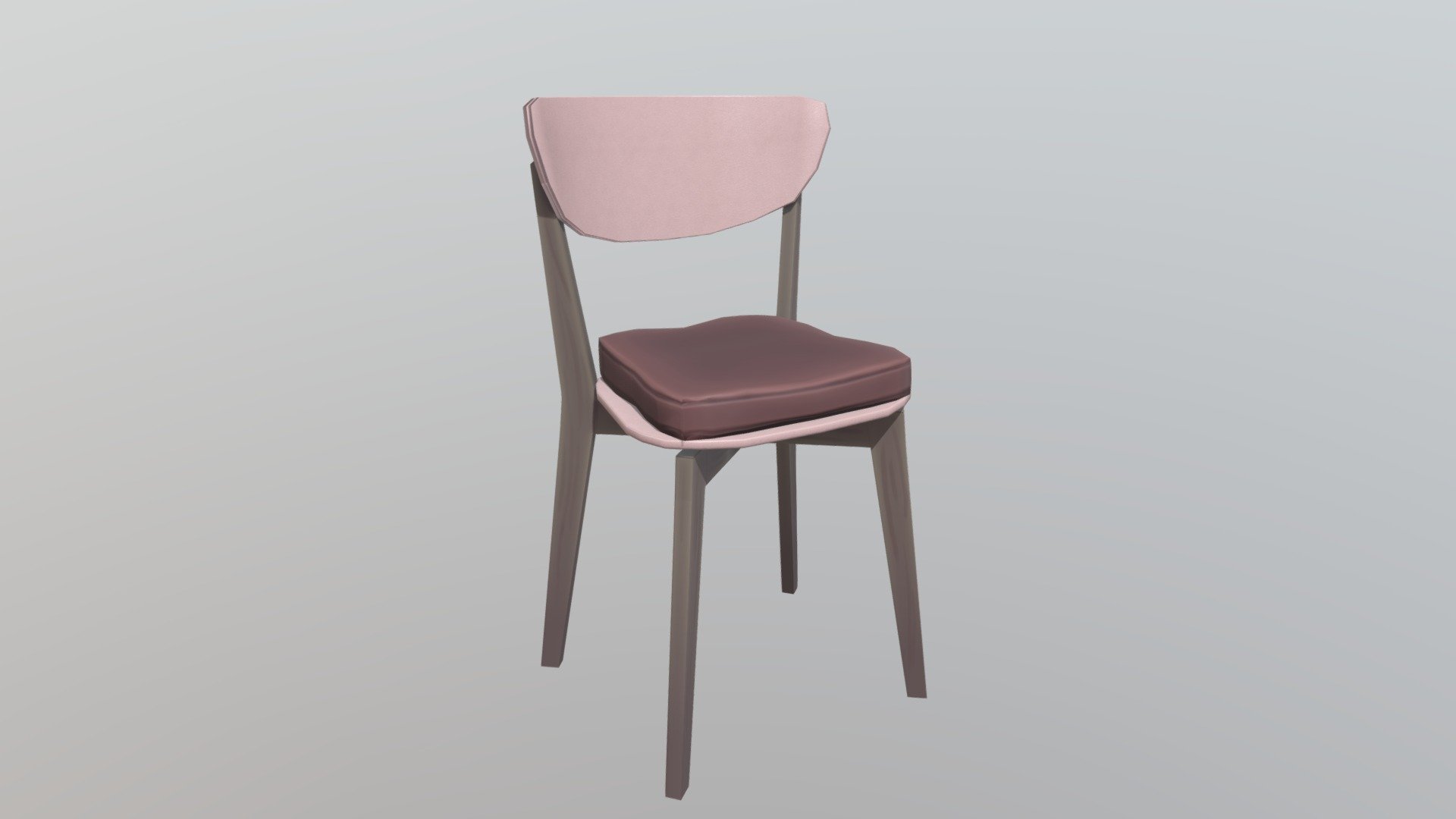 Dusky pink stylised dining chair - Download Free 3D model by ...