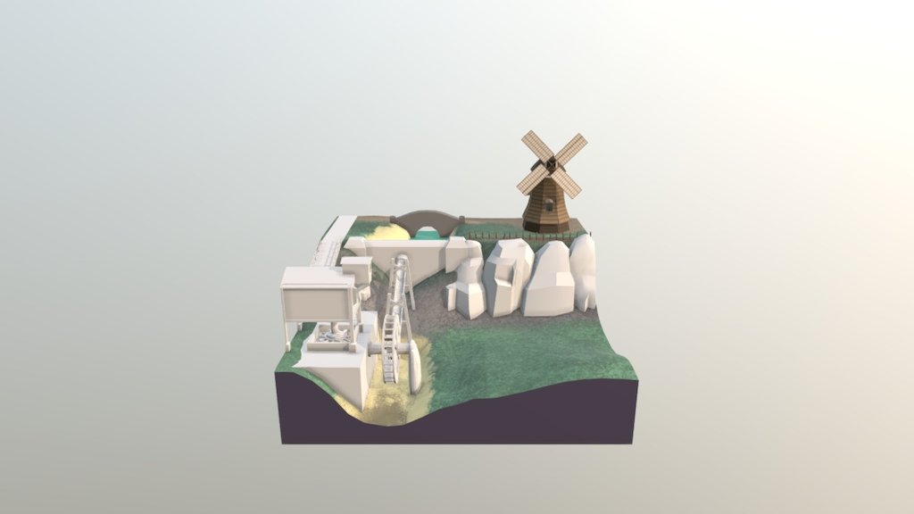Environment Diorama - Two Mills (Further Dev.) - 3D model by Sooty ...