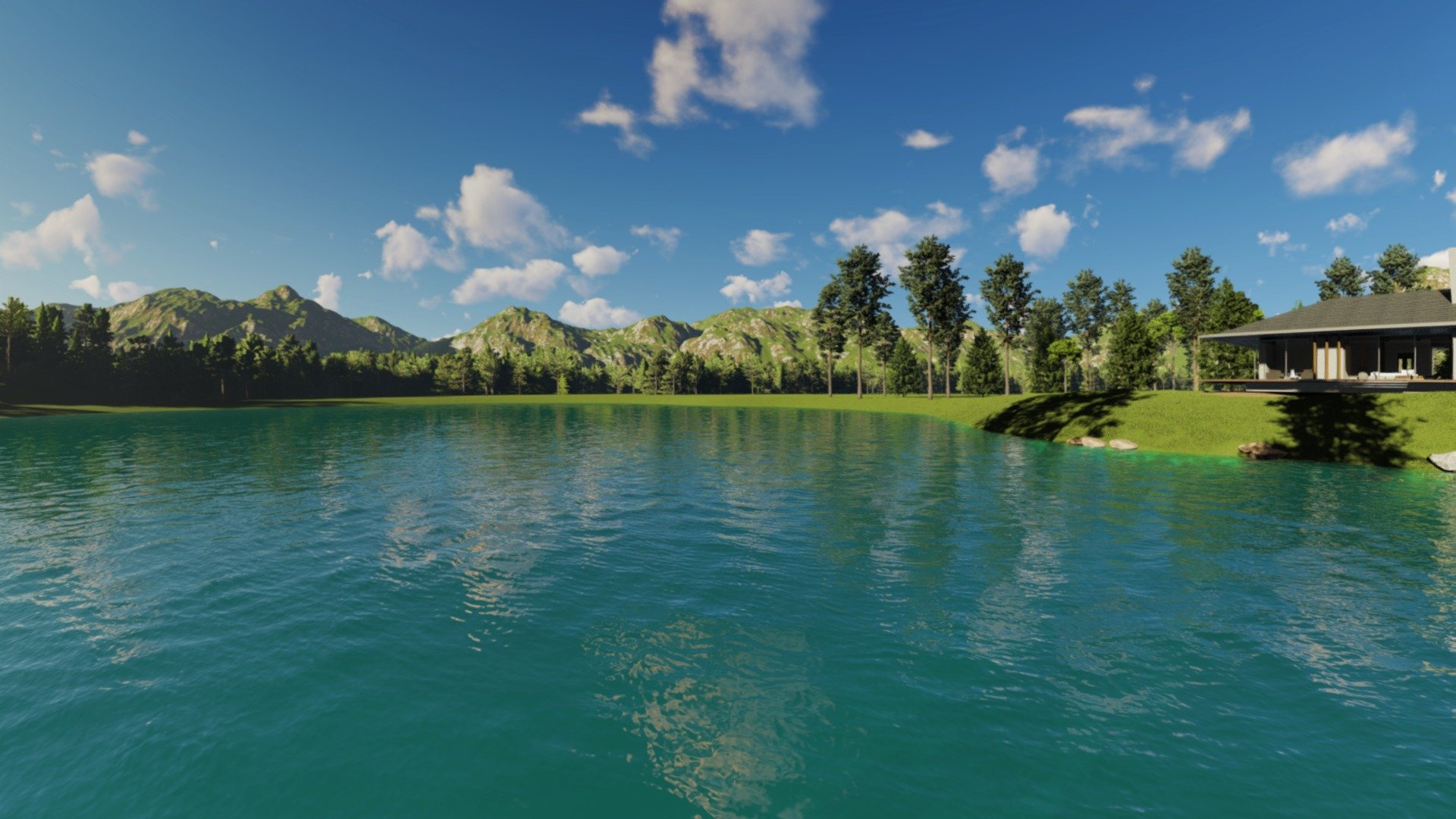 HDRI & SKY BOX 8K _ BEAUTIFUL SUNNY ON THE LAKE - Buy Royalty Free 3D ...