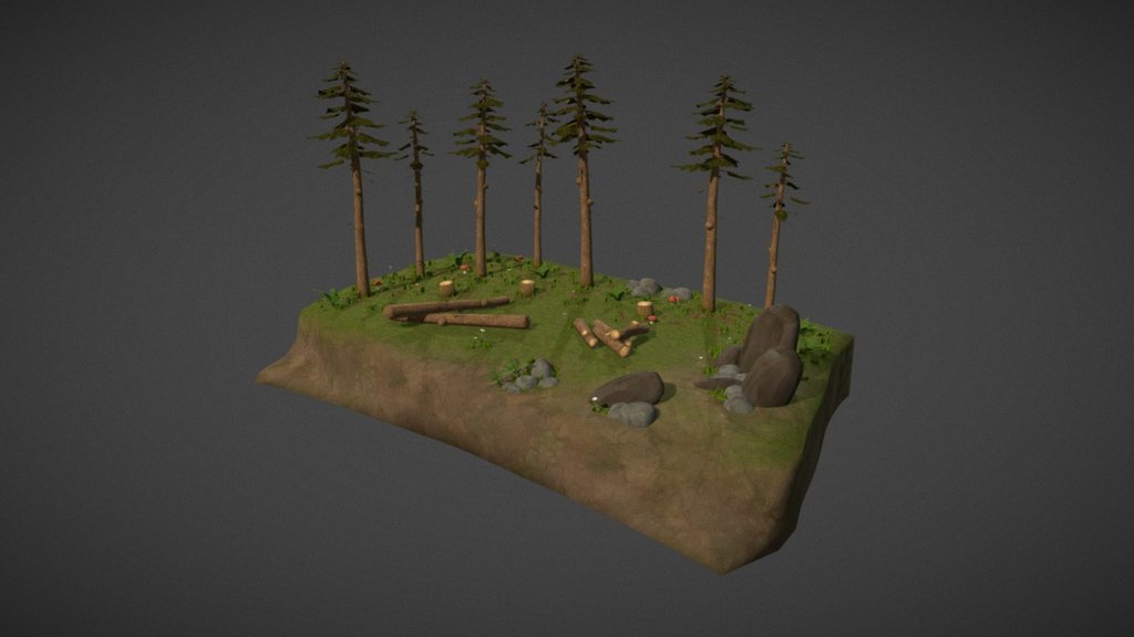 Hand painted forest - 3D model by Pavel Averchenkov (@averchenkov ...