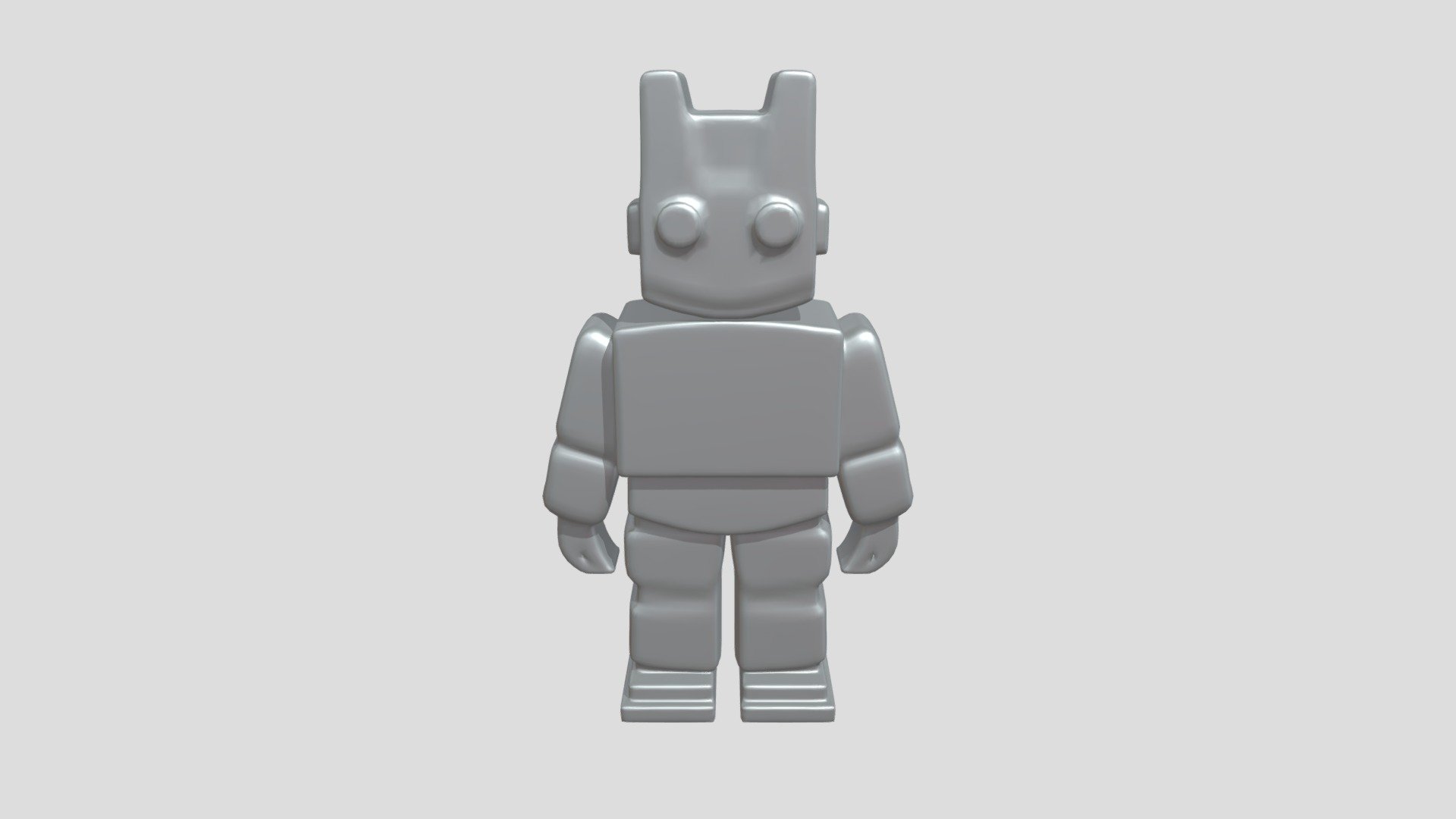 Cartoon robot with blocky design - 3D model by Max123AT [4ea3fd2 ...