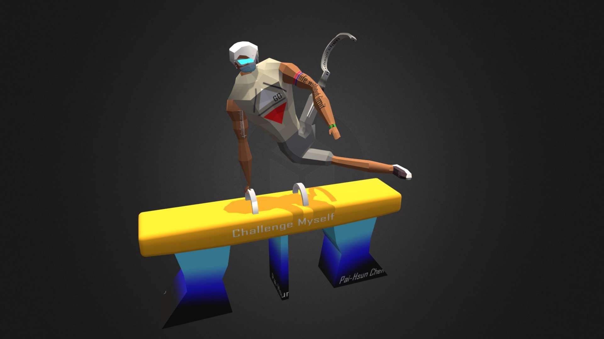 為自己的角色擺個姿勢 character pose (to test the rigging) - 3D model by 陳百薰 Pai ...