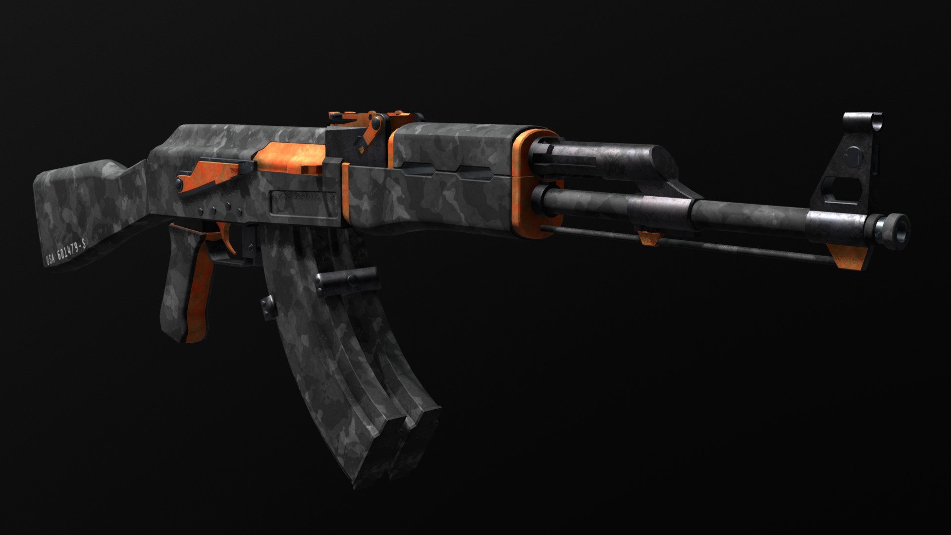 AK-47 with Double Magazine - 3D model by alston_gomes [4ea84de] - Sketchfab