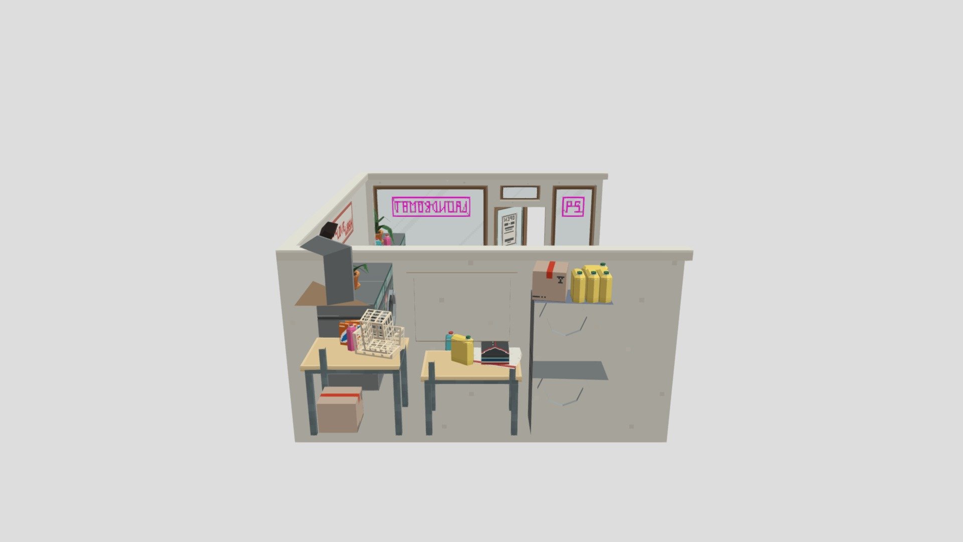 3D Pixel Laundromat - 3D model by yuyusi_ [4eafa89] - Sketchfab