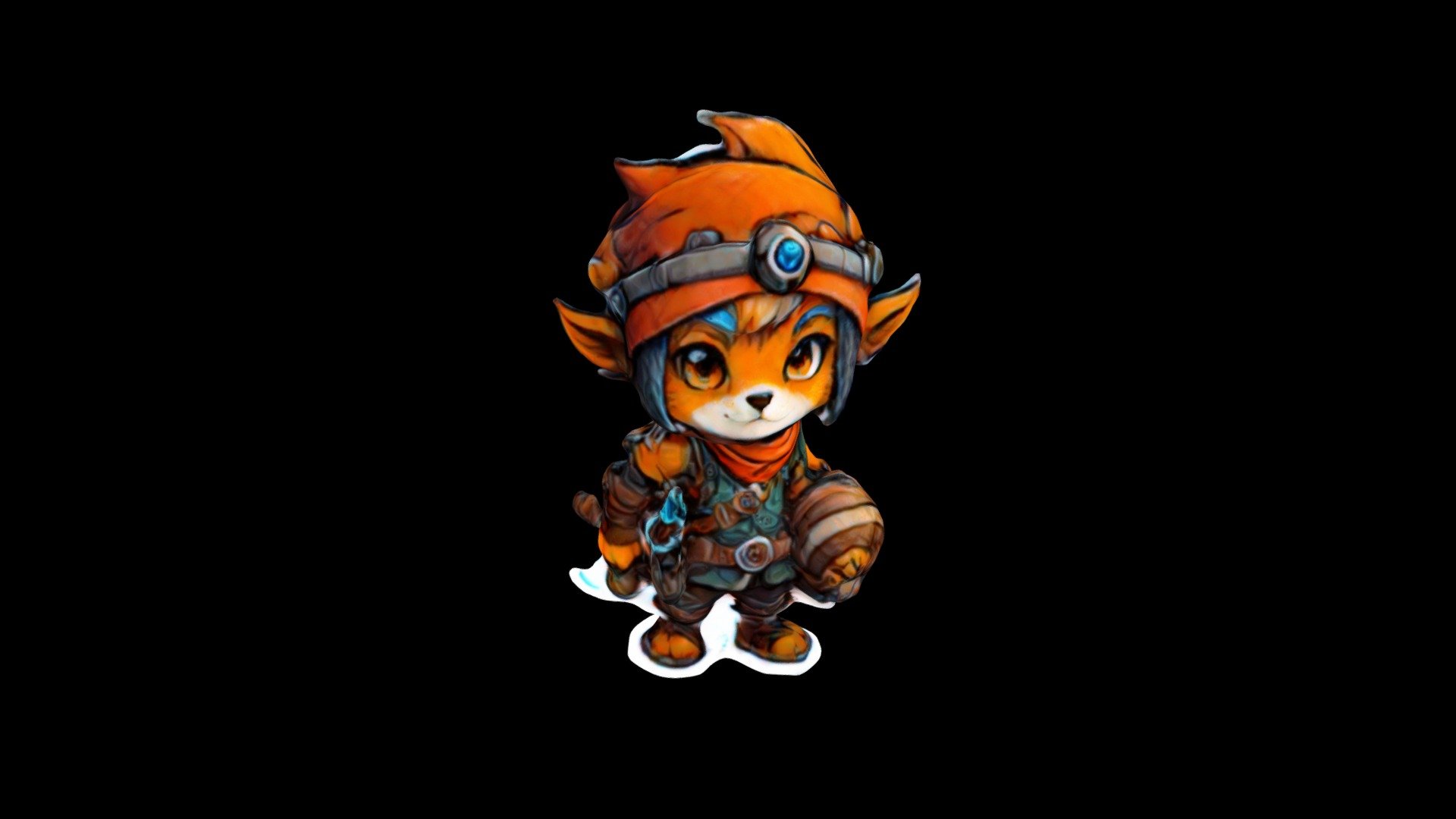 a orange fox dressed as a raider in its left han - Download Free 3D ...