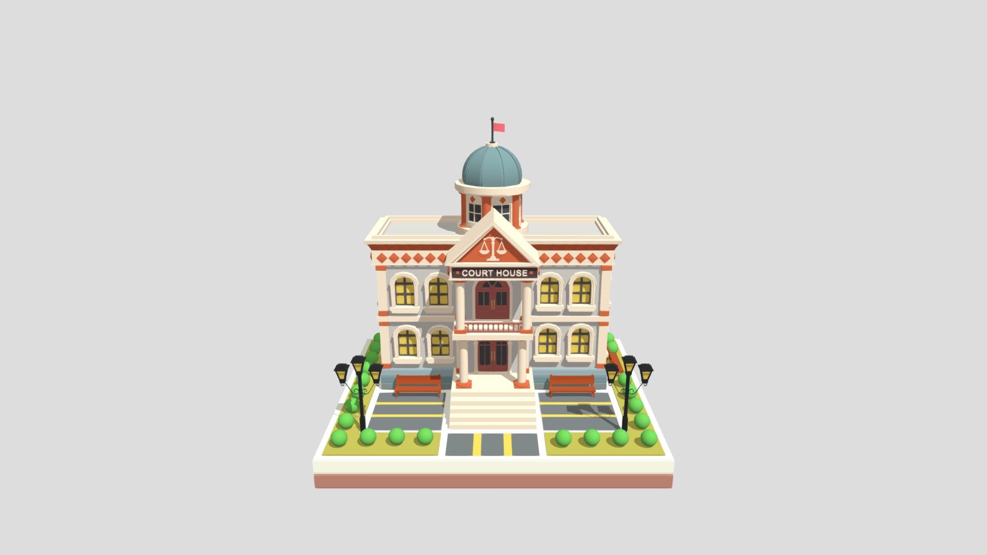 cartoon court house 01 - Buy Royalty Free 3D model by jonocrescent1 ...