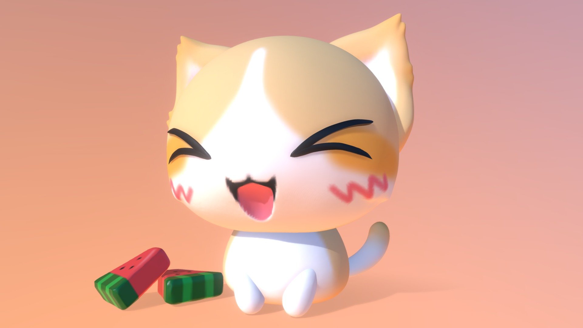 Cute Cat Model - Download Free 3D model by JanniceTan [4ebdf38] - Sketchfab