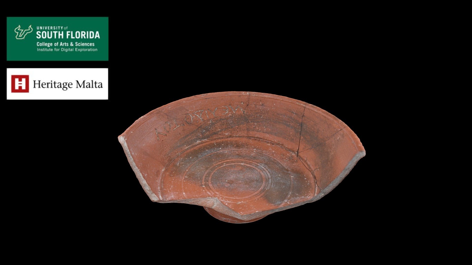 RDR19.090 Fr. of red-slipped bowl, incised - 3D model by USF Institute ...