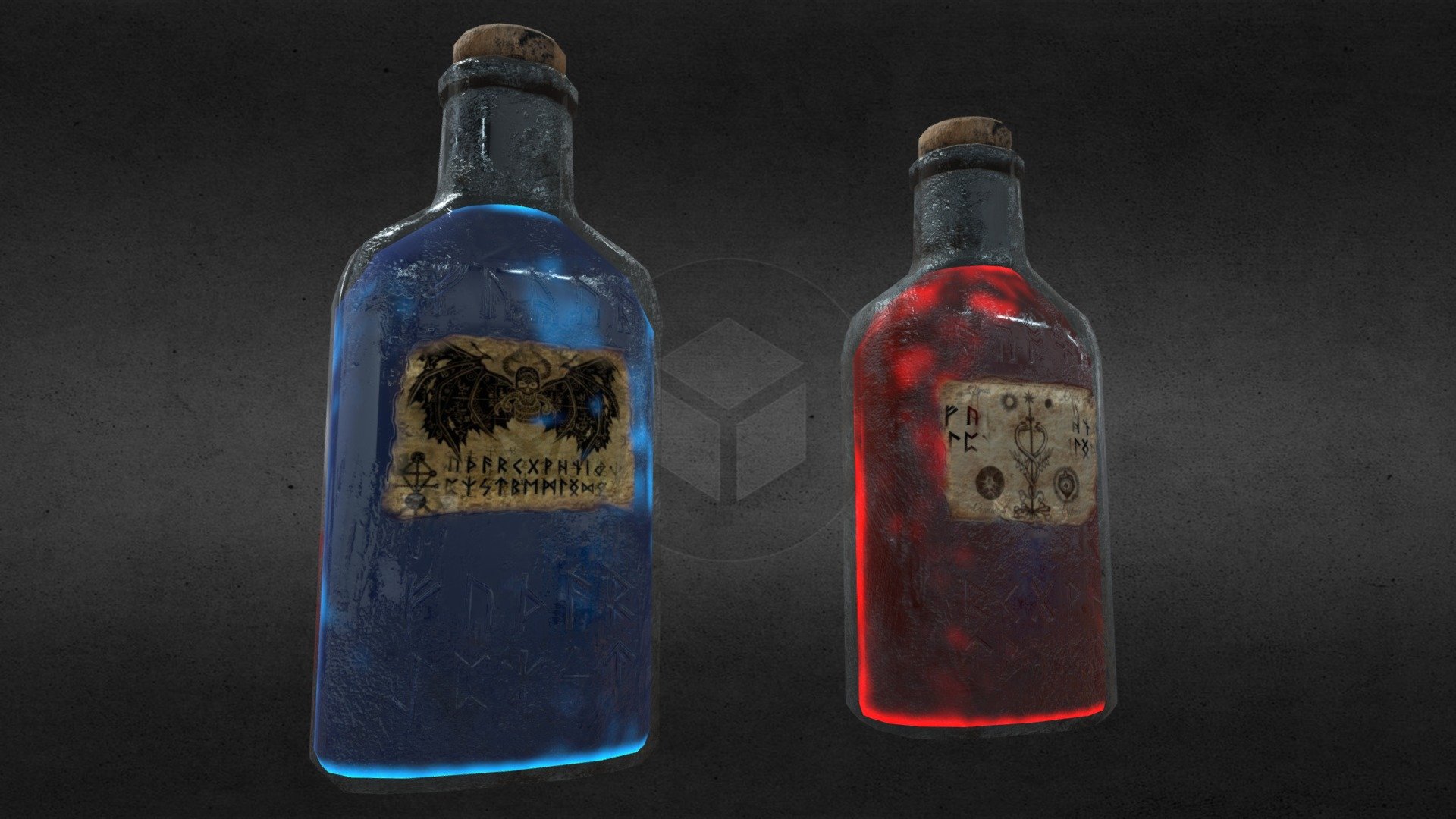 mana health Bottle - 3D model by Marcin.Kwiatkowski [4ec8a89] - Sketchfab