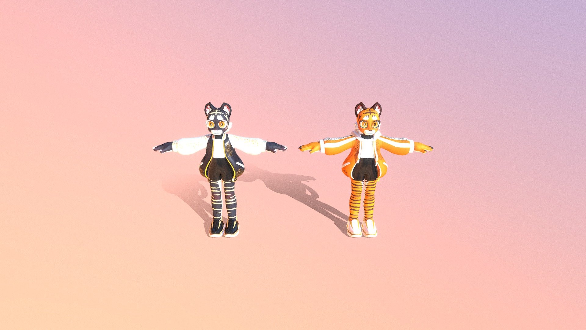 Tiger Twins Character - 3D model by ggma5002 [4ec98e0] - Sketchfab