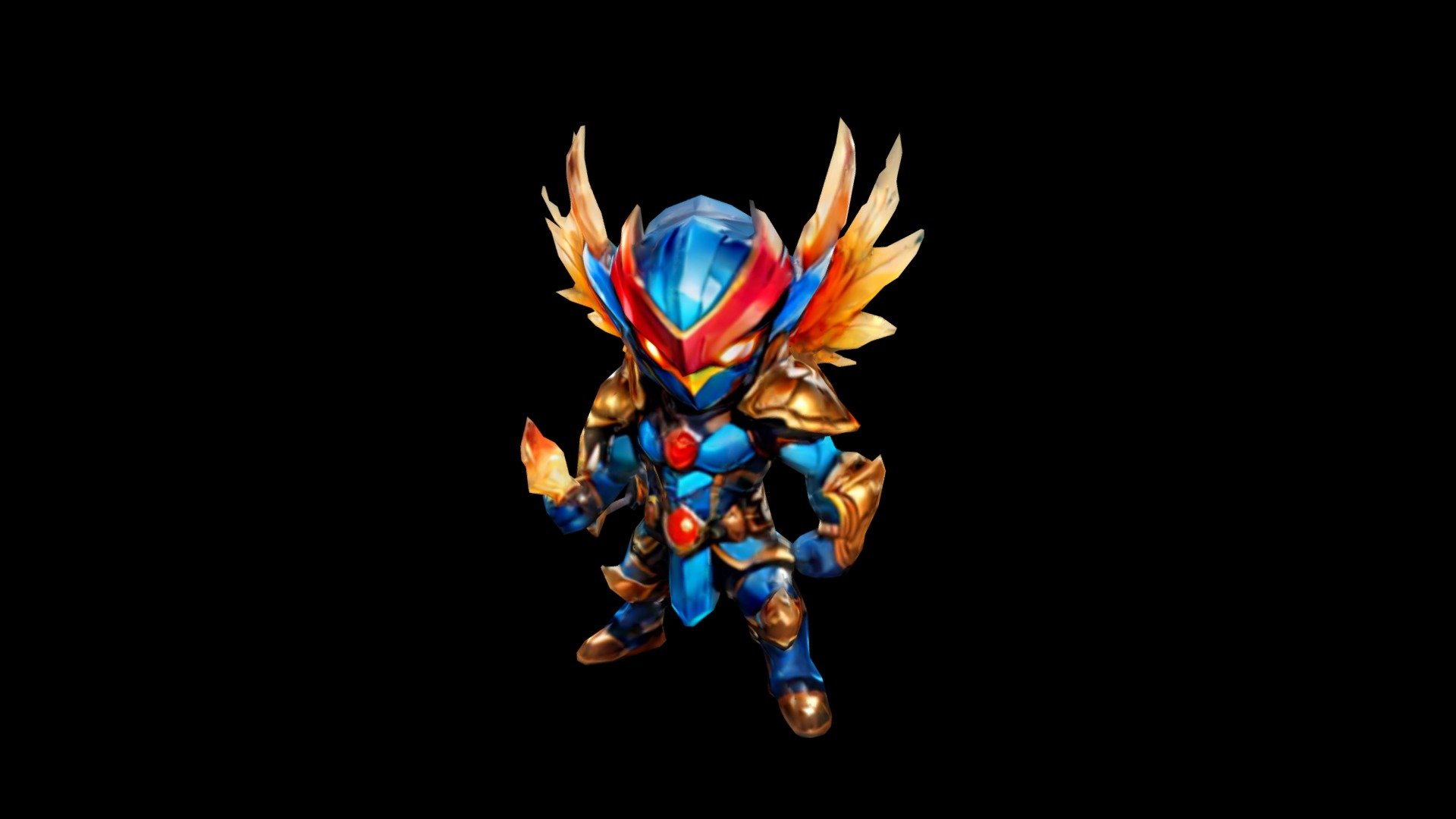 A heroic digital sprite with wings, sword, and a - Download Free 3D ...
