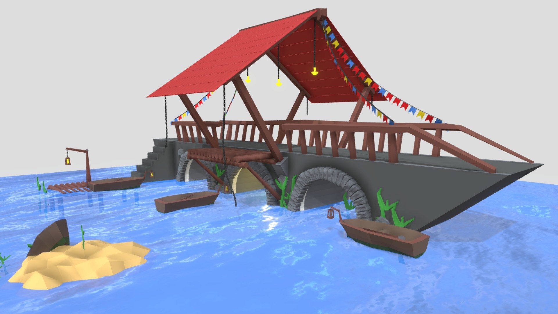 Sea Town - 3D model by Gunnar Correa (@gunnarcorrea) [4ecad2b] - Sketchfab