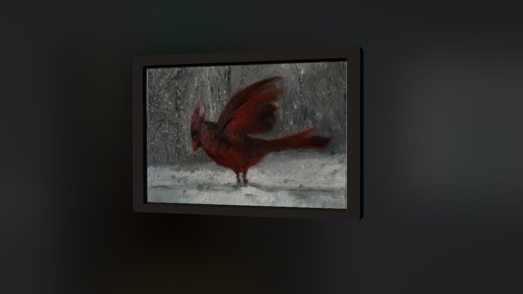 Red Cardinal landing on snow - Download Free 3D model by Guido ...
