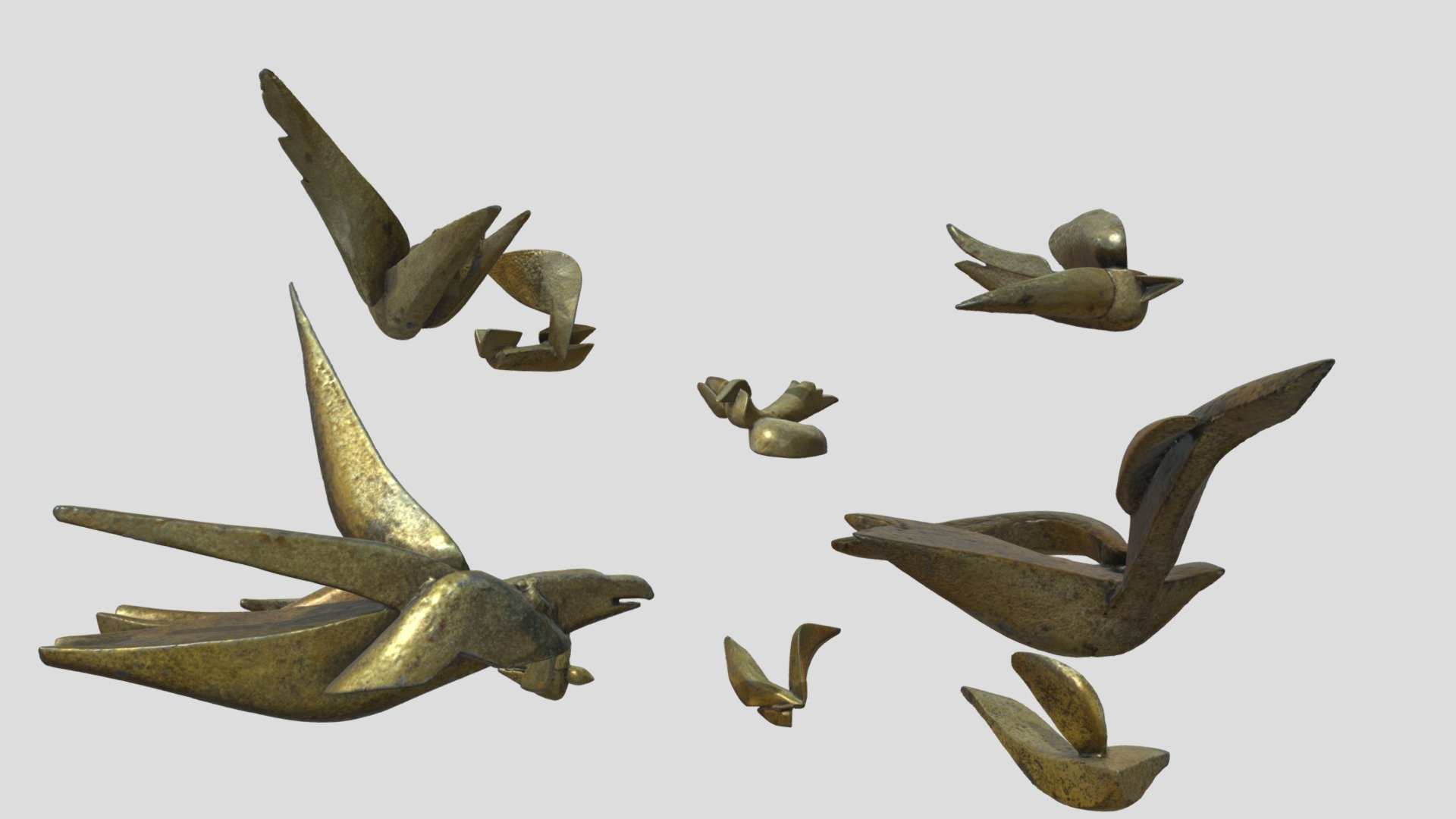 A Flutter Of Birds (Test: No Wires) - 3D model by Manchester ...
