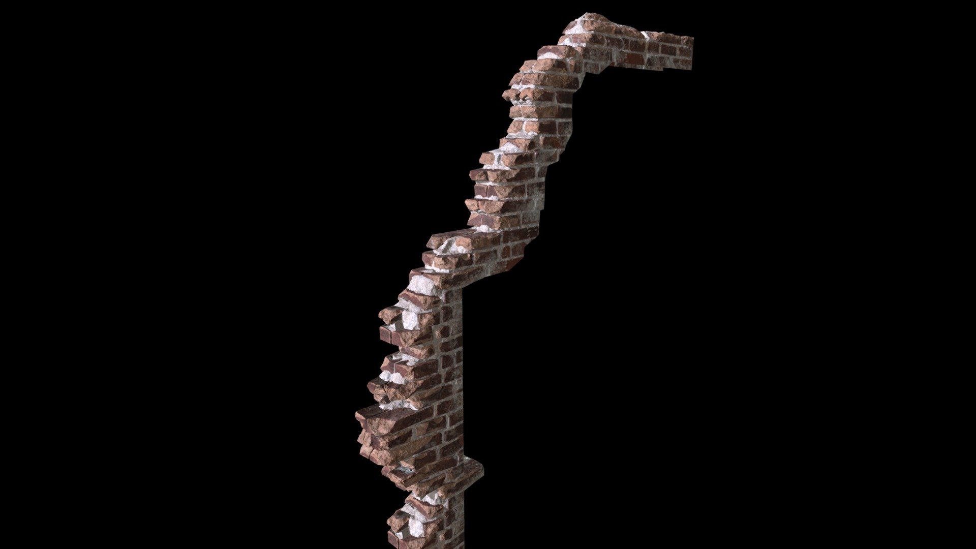 Broken Brick Wall Modular Kit - 3D model by DamagedBest [4ed9631 ...